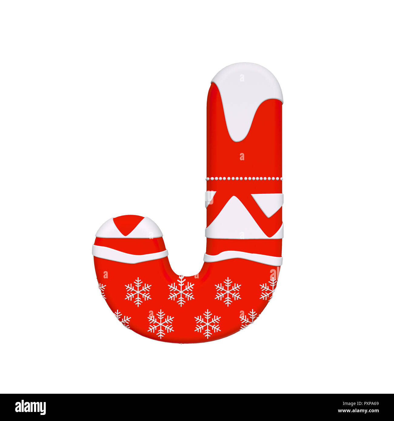 Christmas letter J - Uppercase 3d Santa Xmas font isolated on white ...