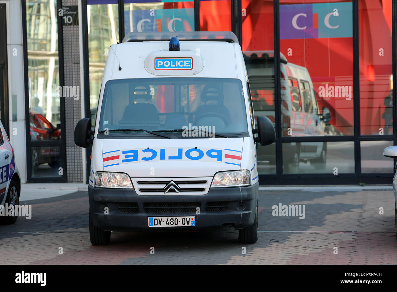 Paris, France - October 16, 2018: French Police Van Citroen Jumper ...