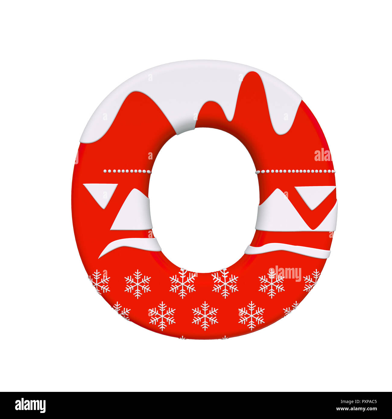 Christmas letter O - Upper-case 3d Santa Xmas font isolated on white ...
