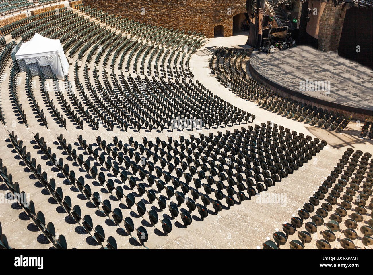 Amphitheatre in the medieval fortified city of Carcassonne, France ...