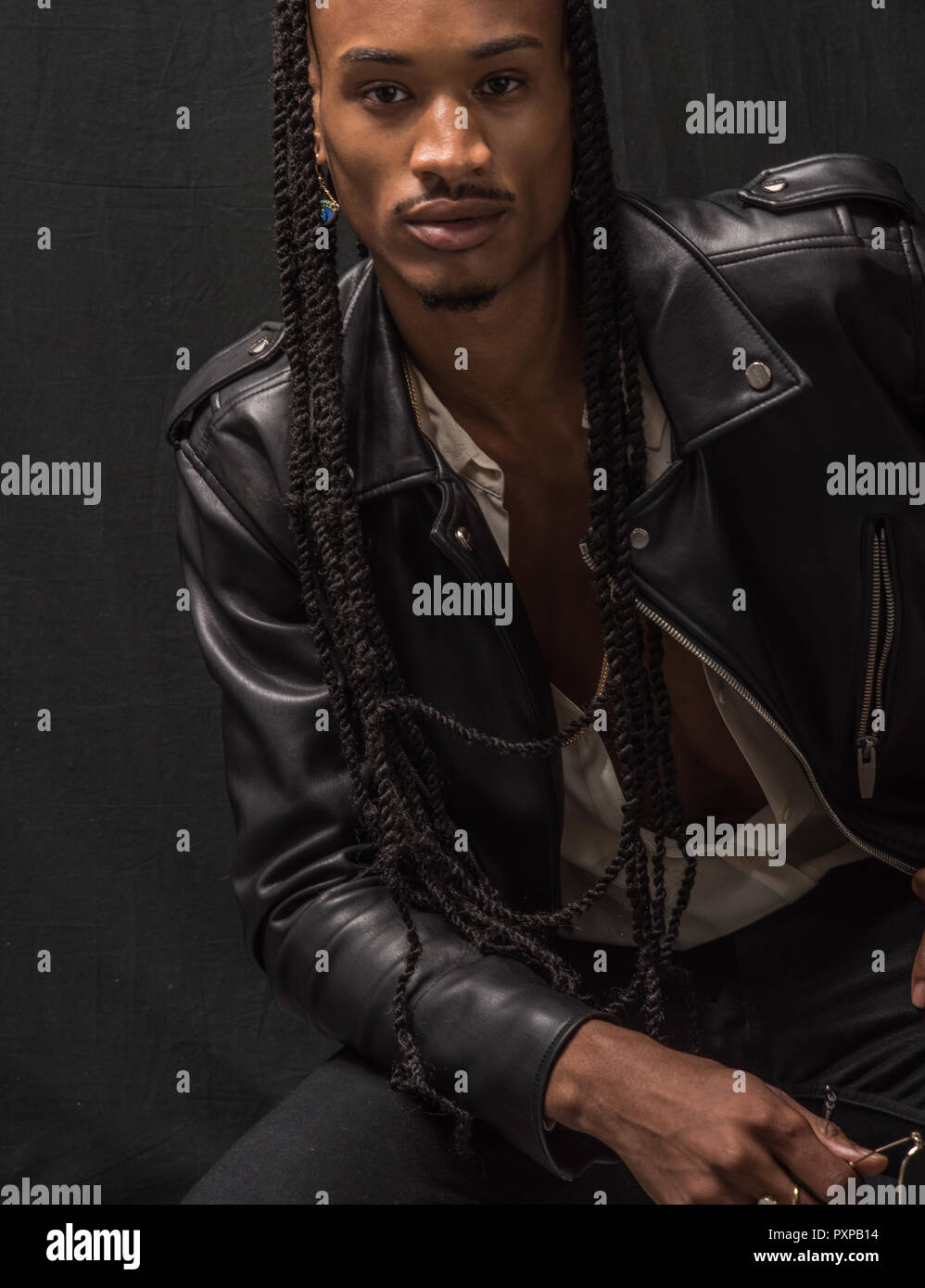 Advertising, editorial images of black model in contemporary fashion ...