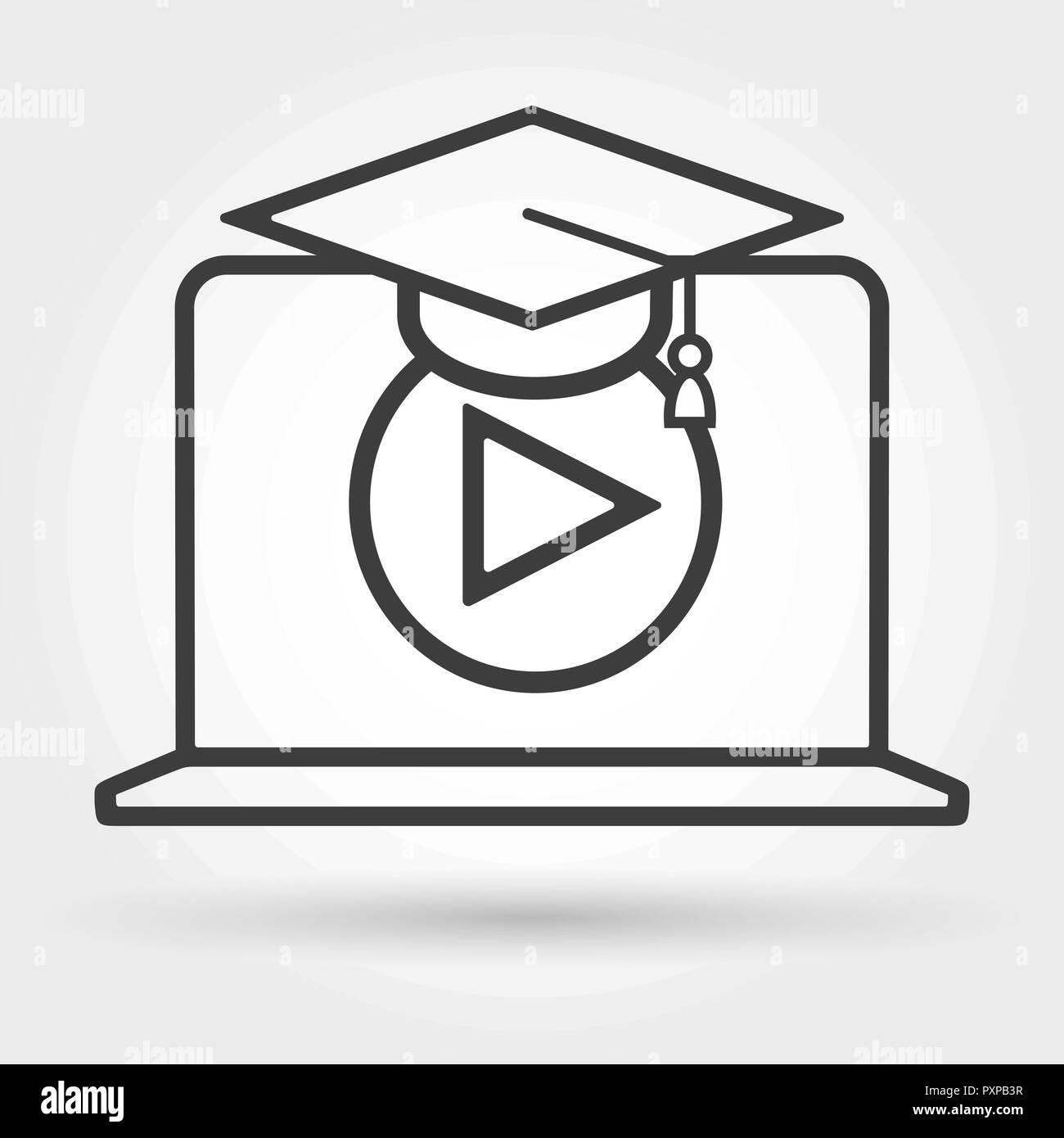 Elearning icon. Distance e-learning webinar sign, business consulting ...