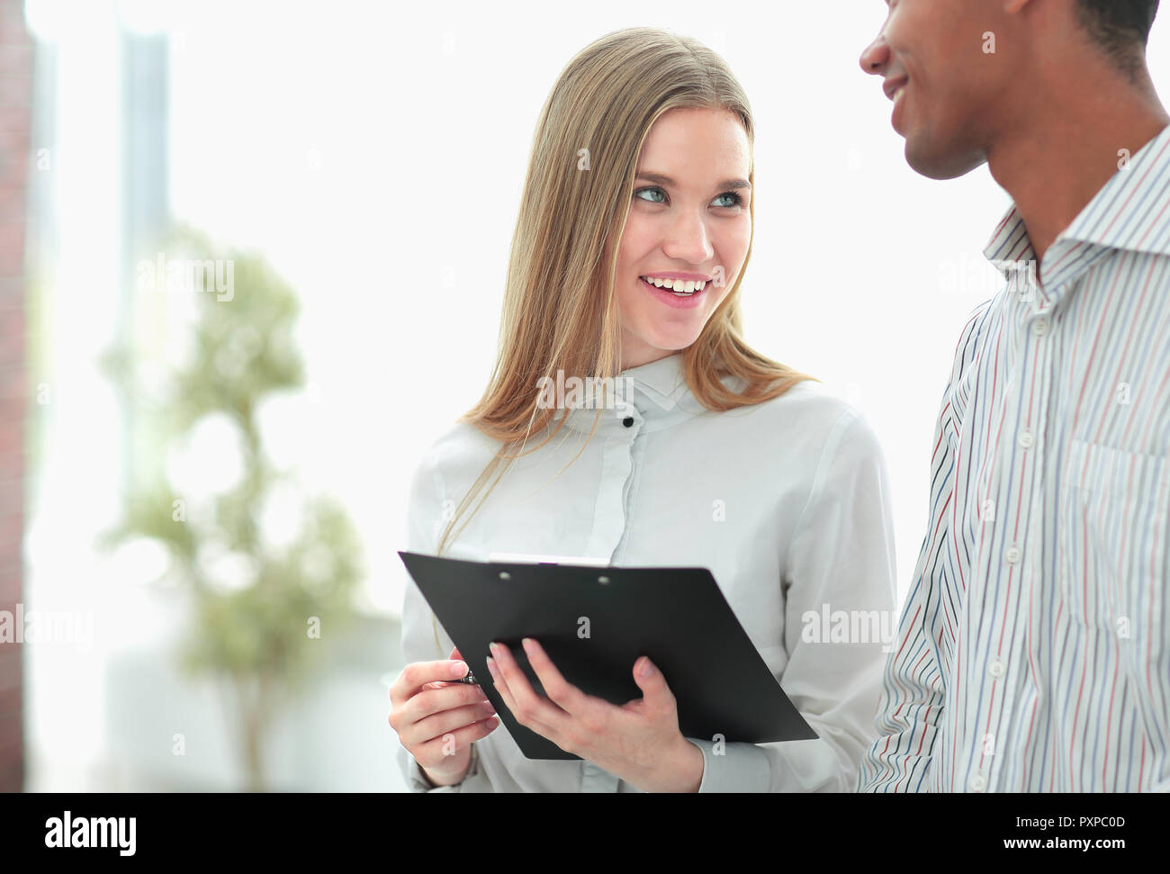 Portrait male female colleagues hi-res stock photography and images - Alamy