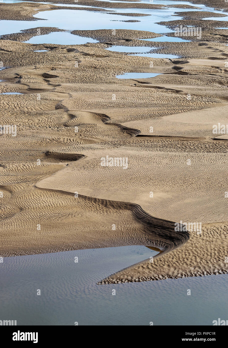 Image showing Patterns in the Sand when the Tide is Out Stock Photo - Alamy