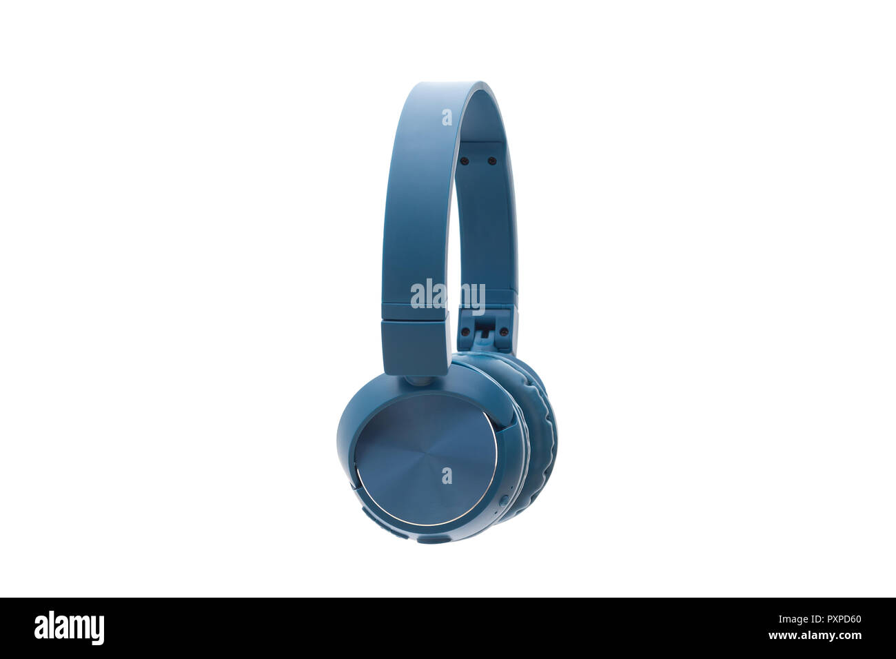 bluetooth blue headphone on white background isolated studio pack shot ...