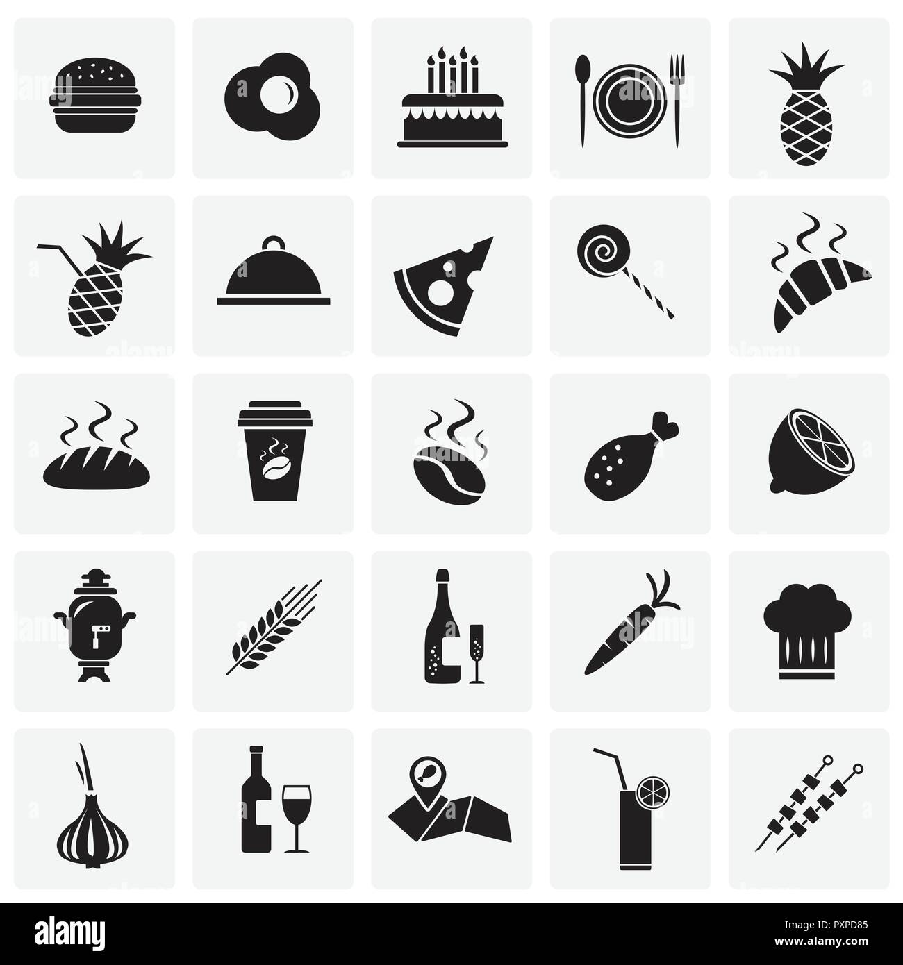 Food set on squares background Stock Vector Image & Art - Alamy
