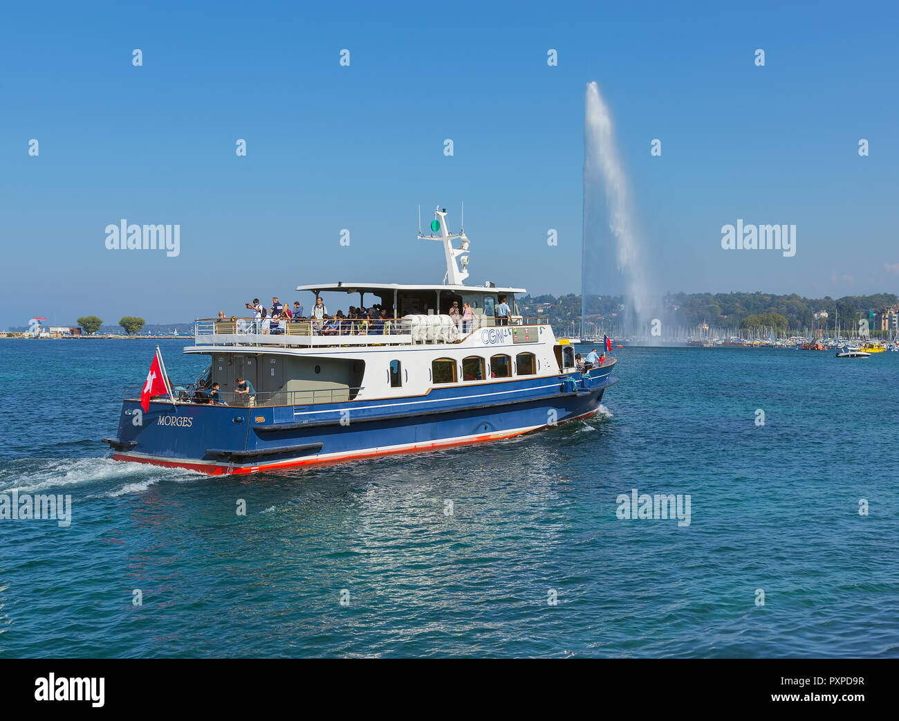 Geneva, Switzerland - September 24, 2016: Lake Geneva as seen from the ...