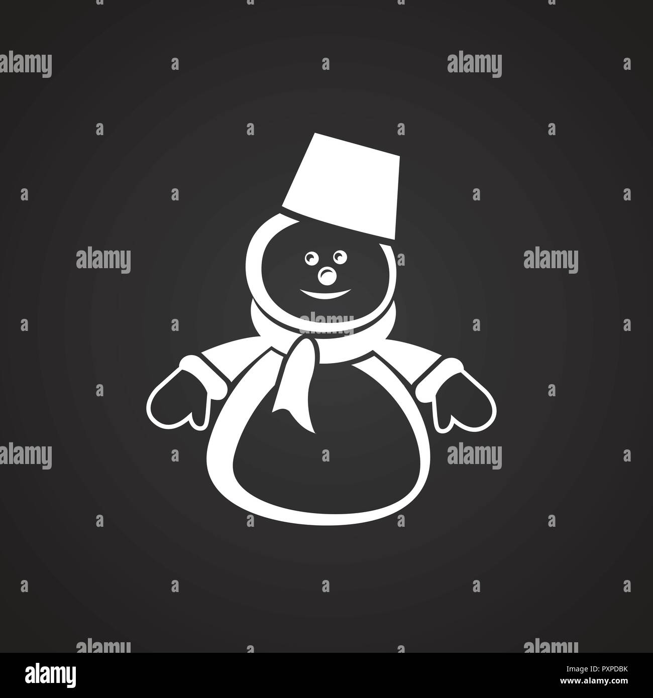 Christmas snowman on black background Stock Vector Image & Art - Alamy
