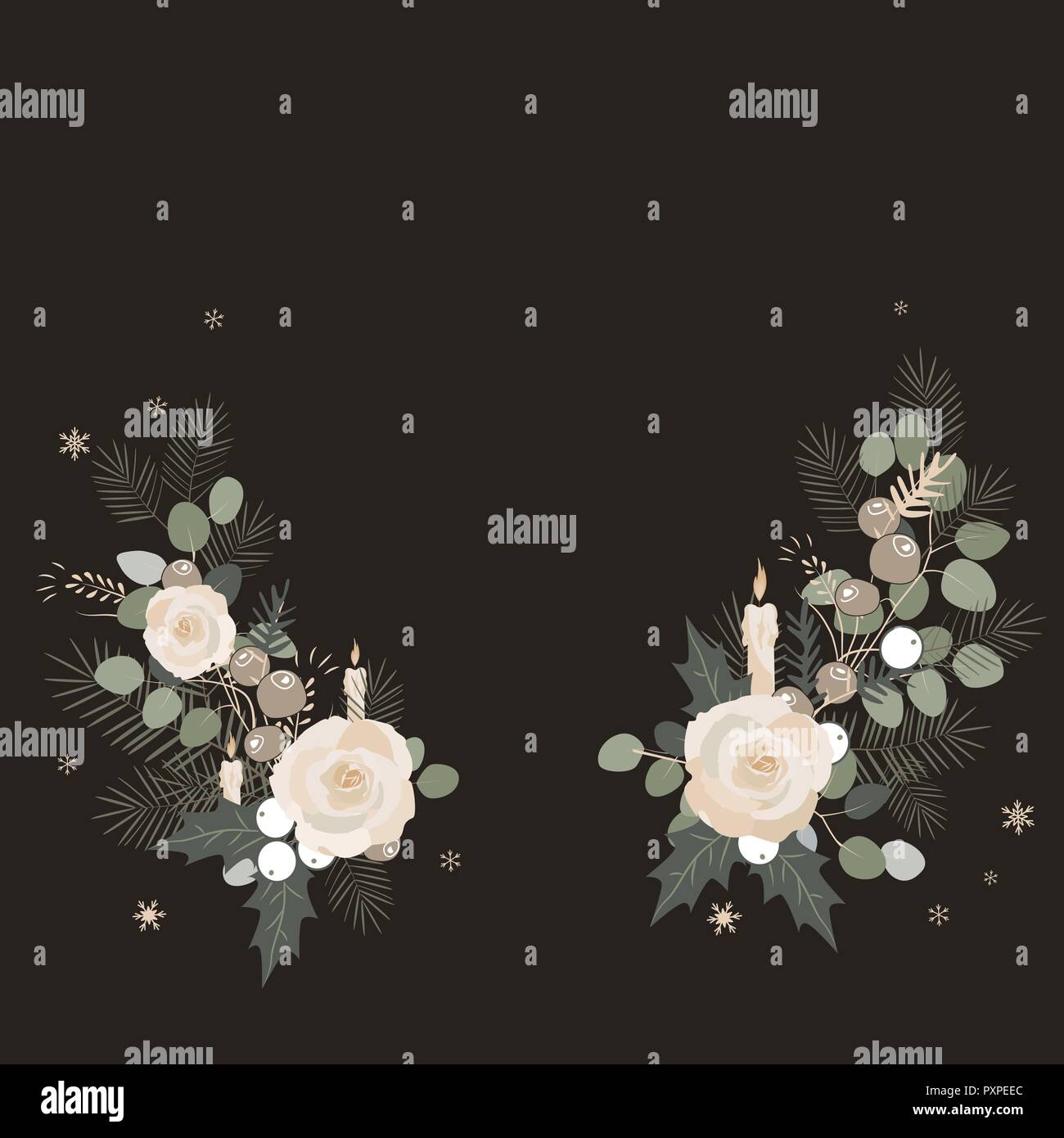 Xmas frame green leaves Stock Vector Images - Alamy