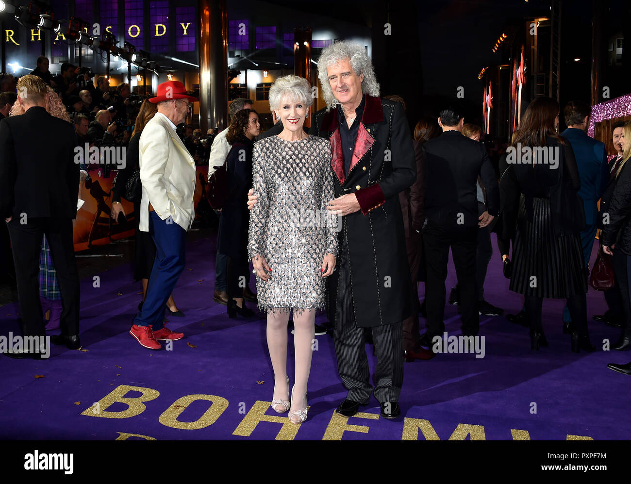 Brian May with wife Anita Dobson attending the Bohemian Rhapsody World ...