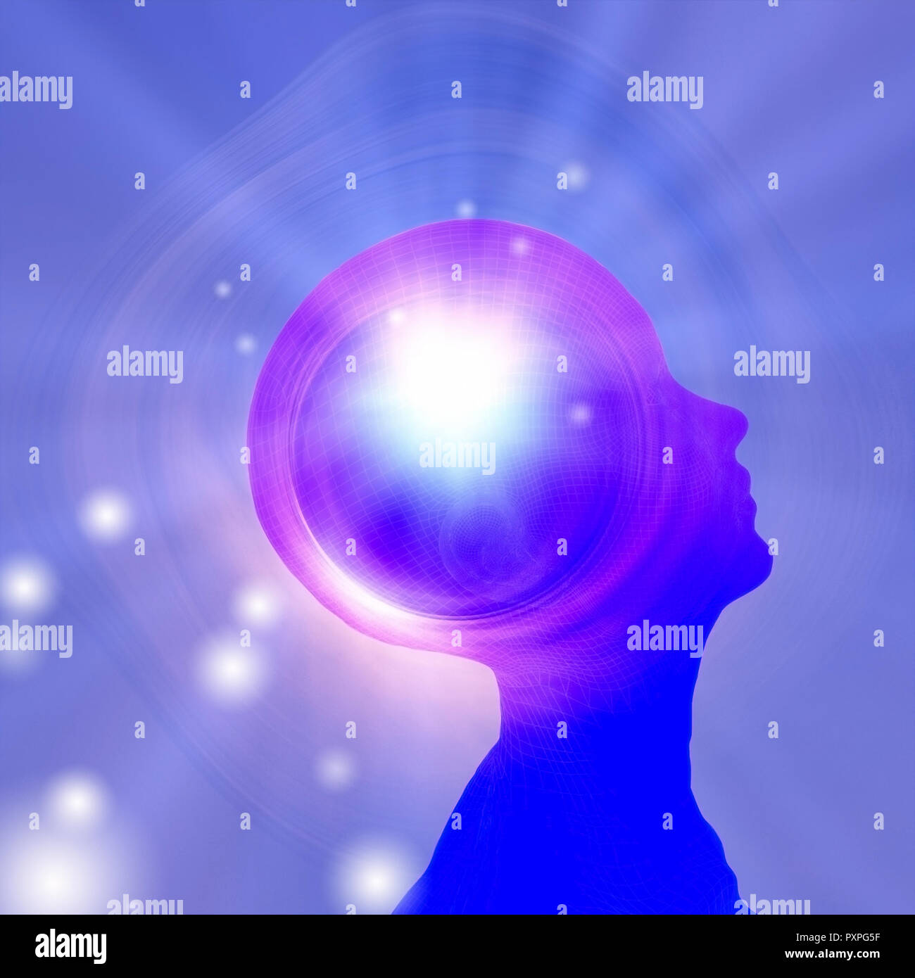 Brain silhouette light purple color hi-res stock photography and images ...