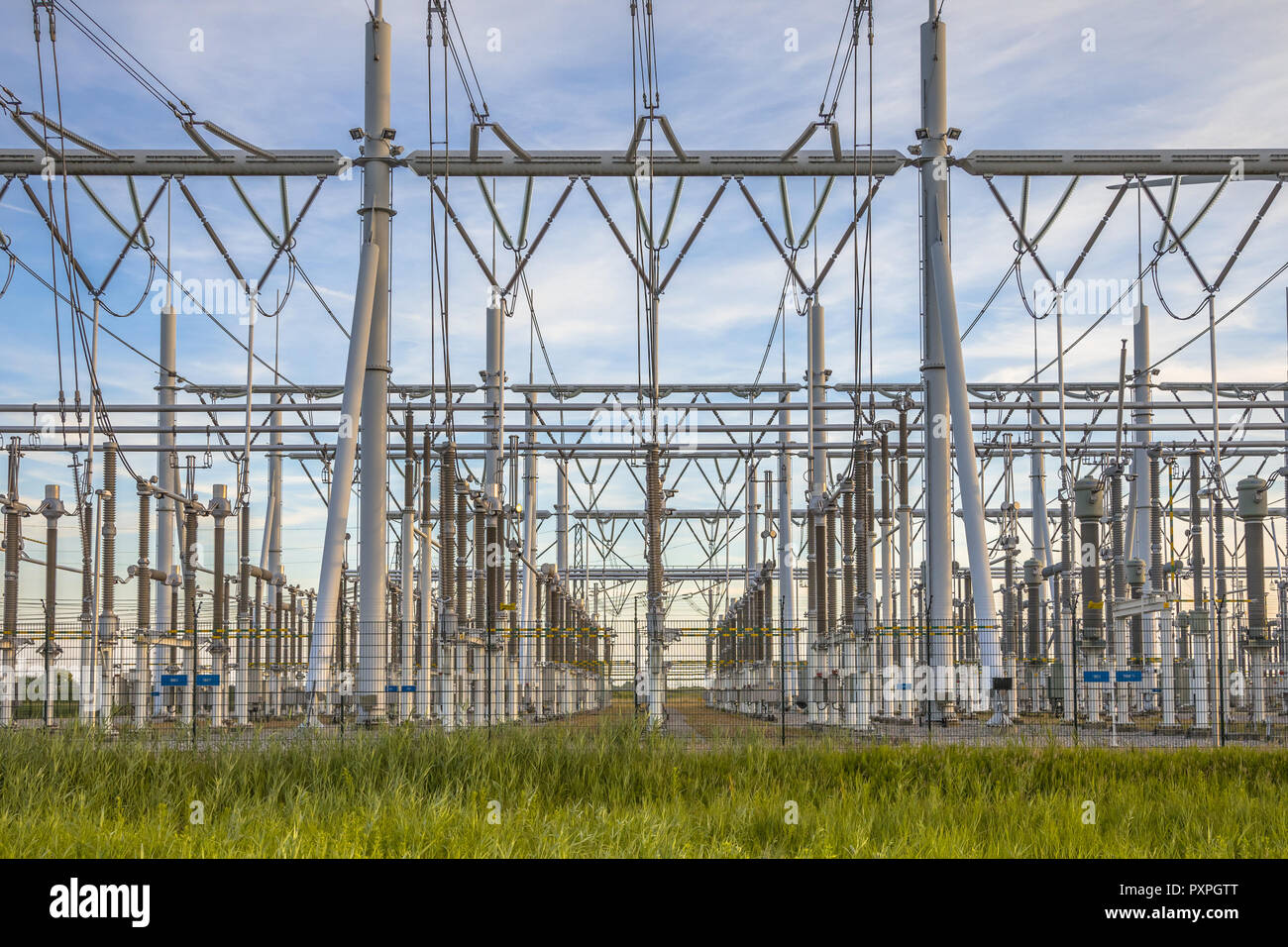 Ultra modern high voltage transformation power station for electrical ...