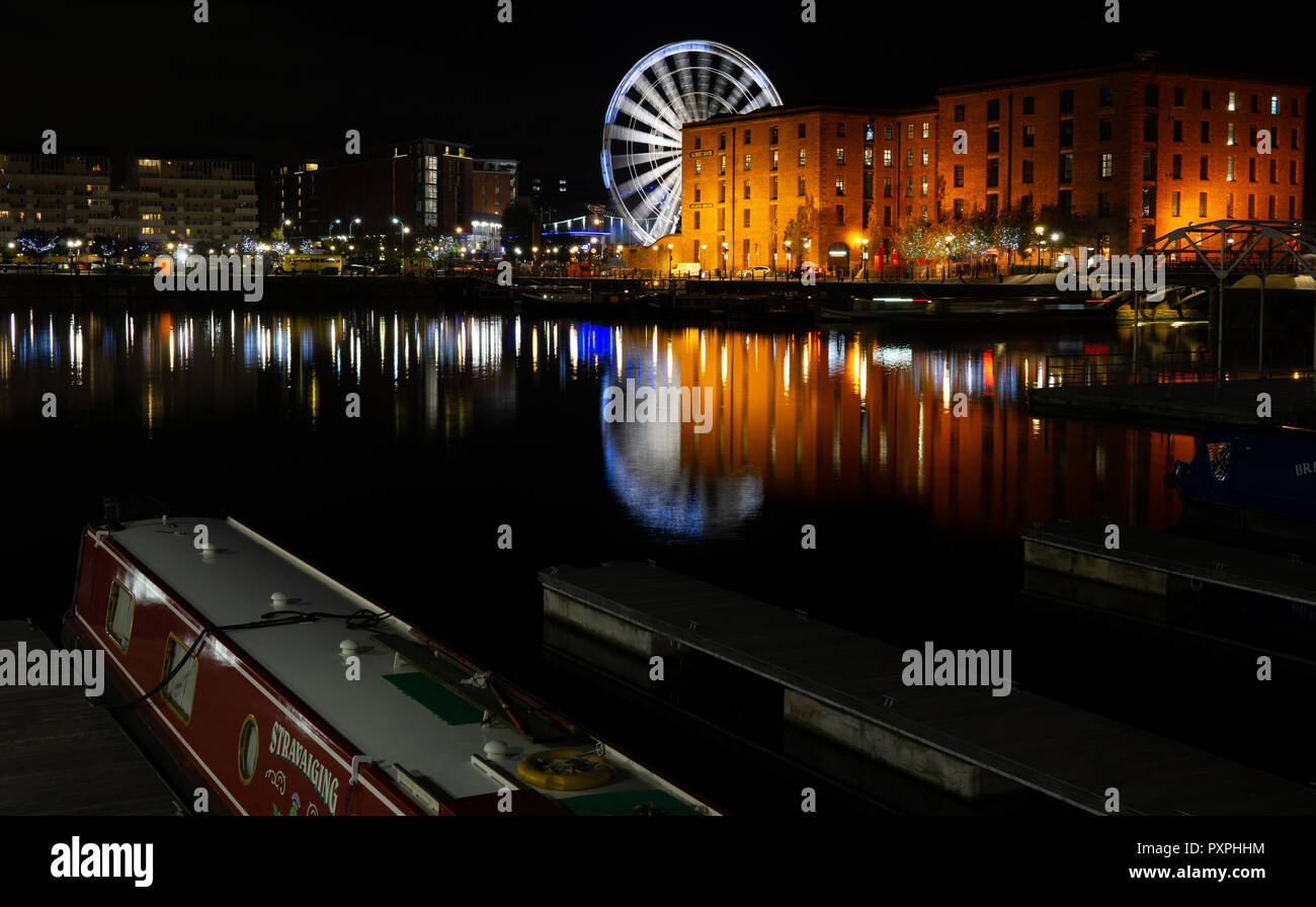 Liverpool's Albert Dock Buildings, viewed from Salthouse Dock, Ferris ...