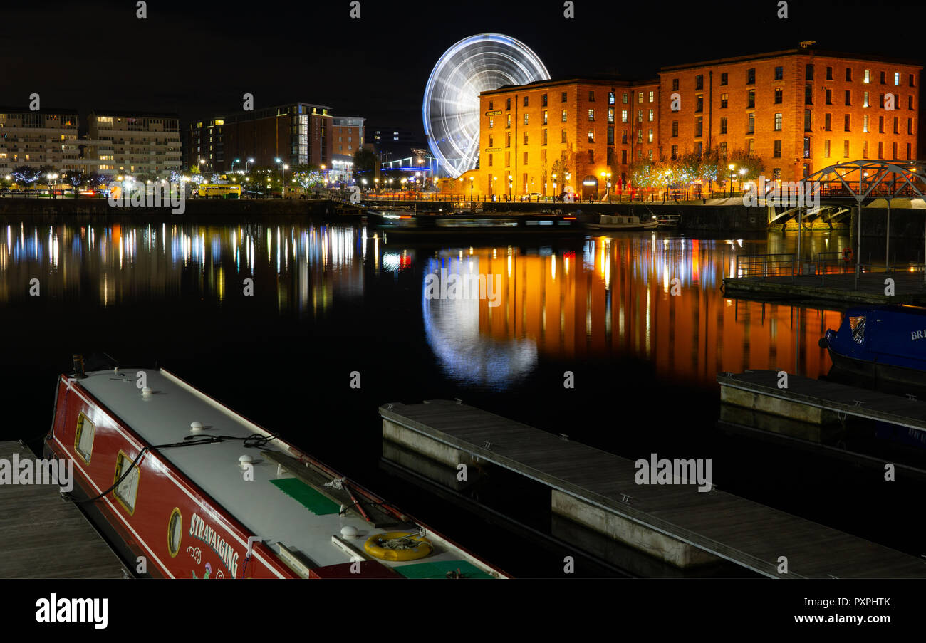 Liverpool's Albert Dock Buildings, viewed from Salthouse Dock, Ferris ...