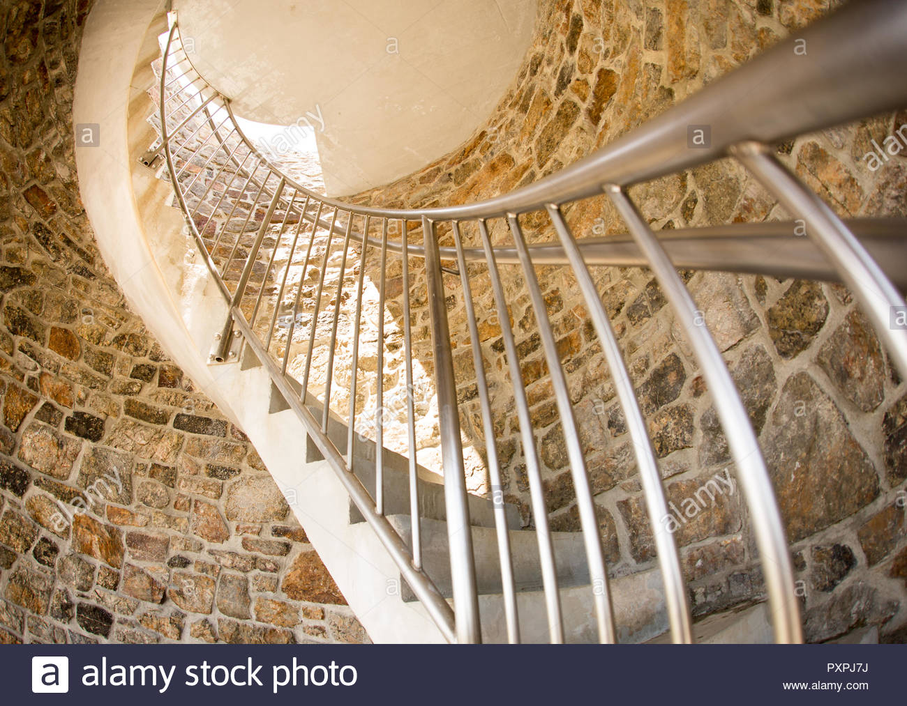 Spiral Staircase Inside Round Tower Stock Photos & Spiral Staircase ...
