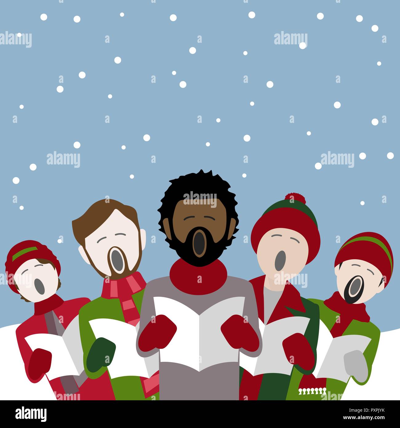 Caroling group Stock Vector Images - Alamy
