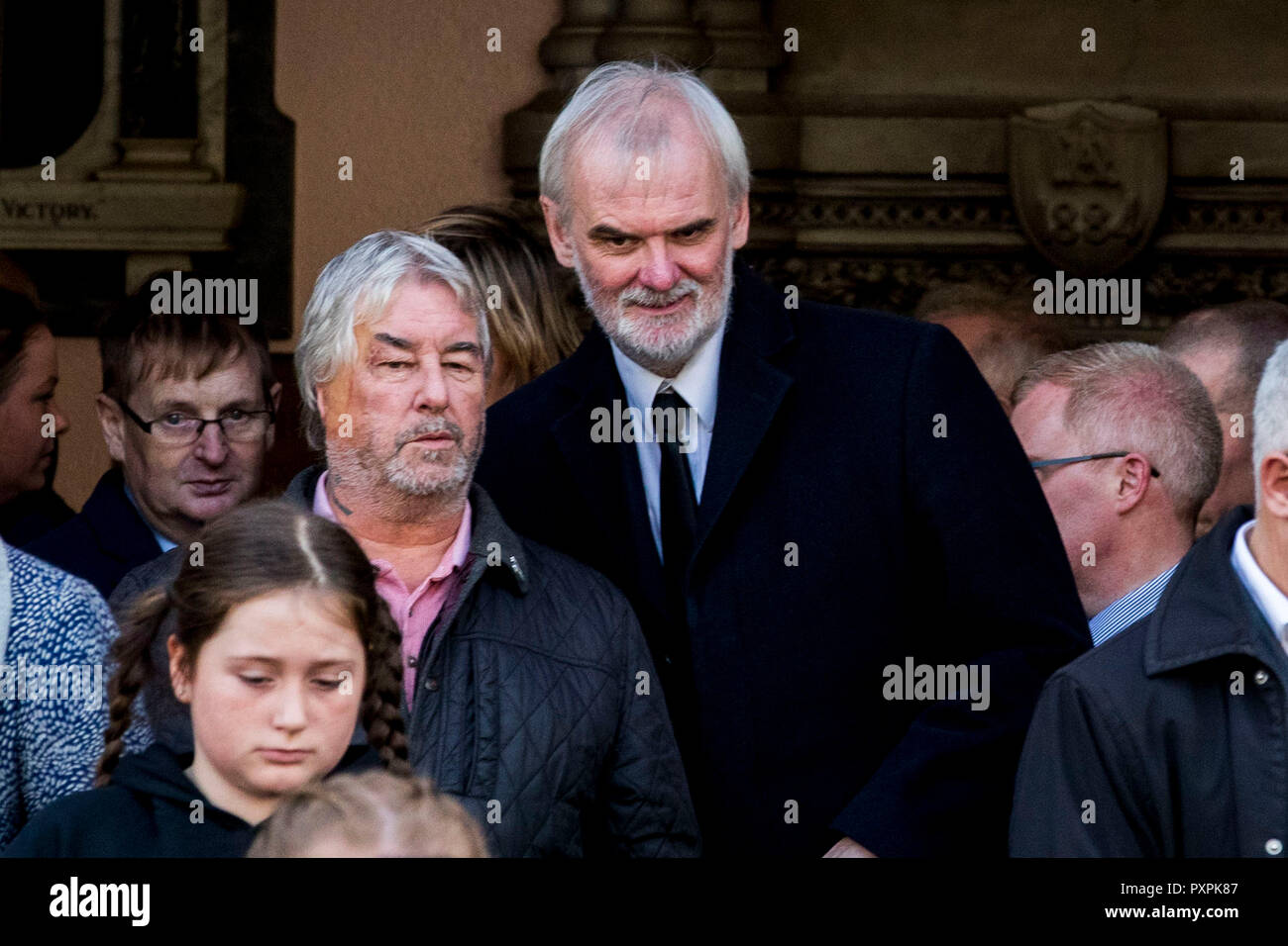 Alfie McCrory (left) and Tim McGarry after a service at West Kirk ...