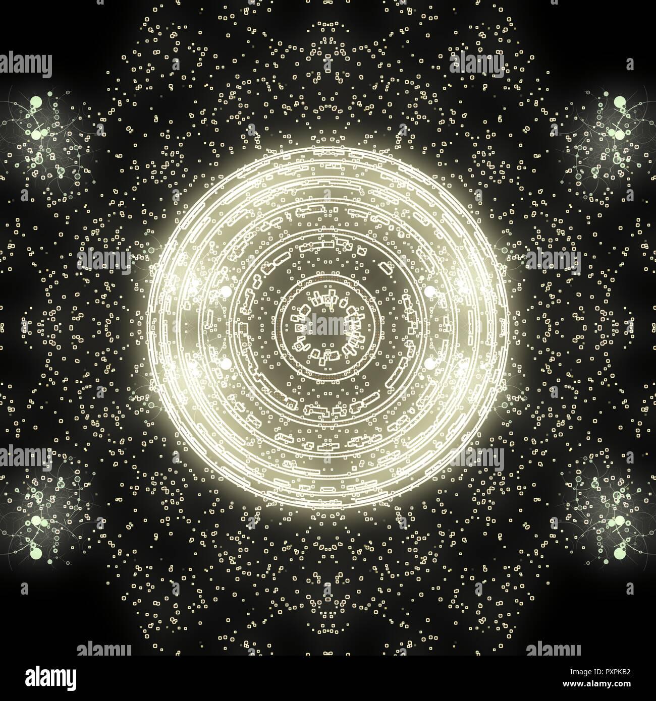 A colorful and vivid image with abstract Sacred Geometry. A psychedelic ...