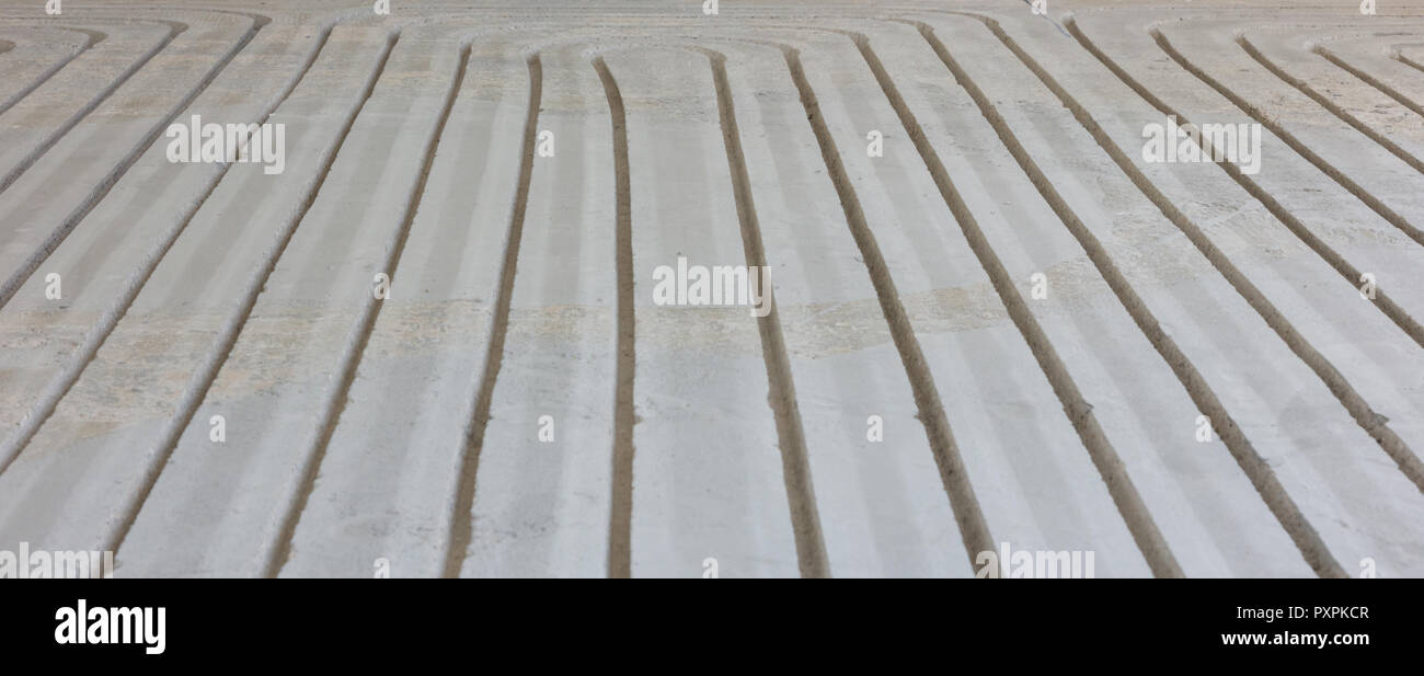Milling in concrete floor - Preparation for underfloor heating Stock ...