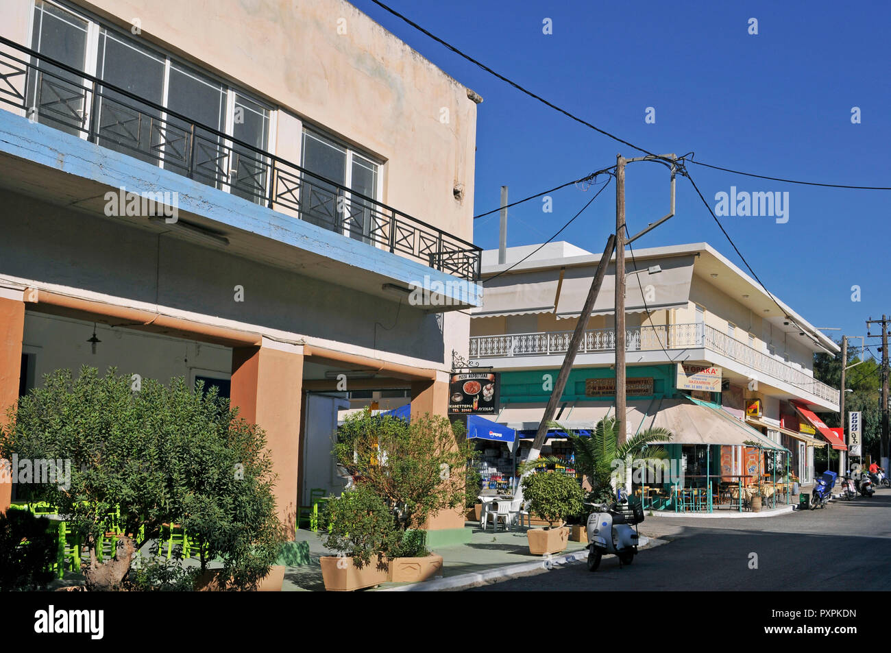 a street of Lakki in Leros island, Greece Stock Photo - Alamy