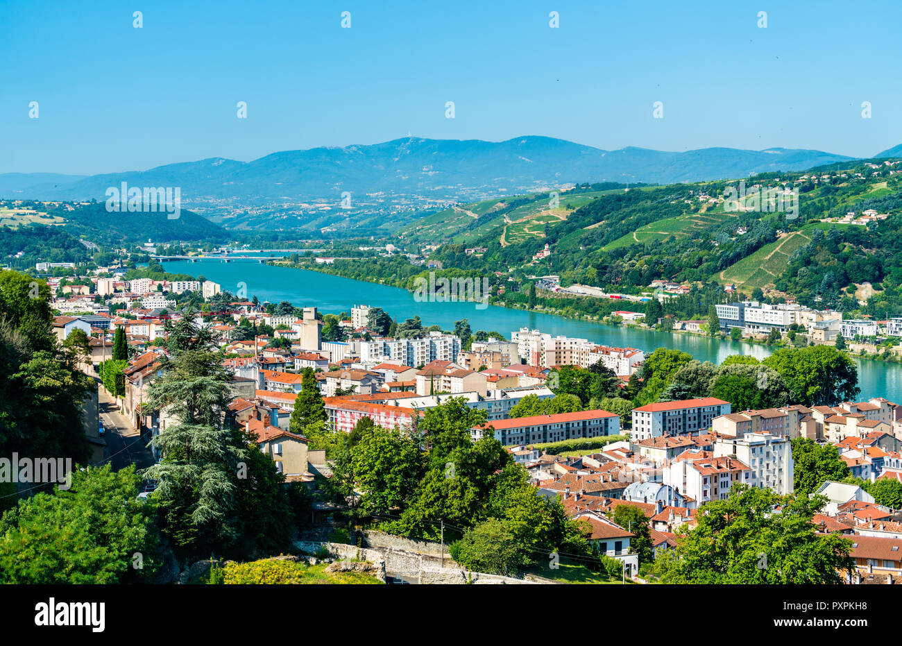 Rhone river aerial hi-res stock photography and images - Alamy