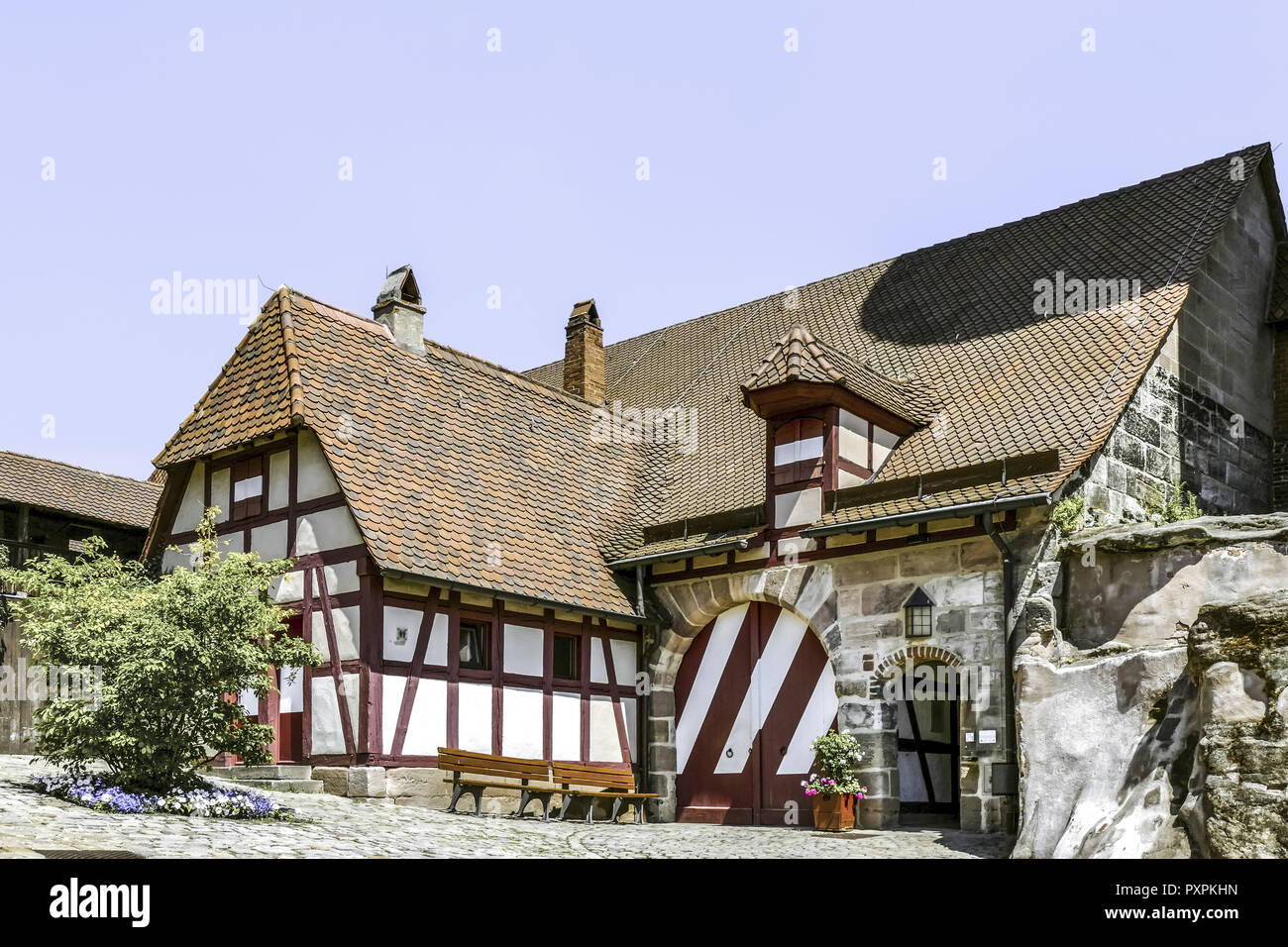 The Kaiserburg Castle, Inner Yard, Museum, Nuremberg, Baveria ...