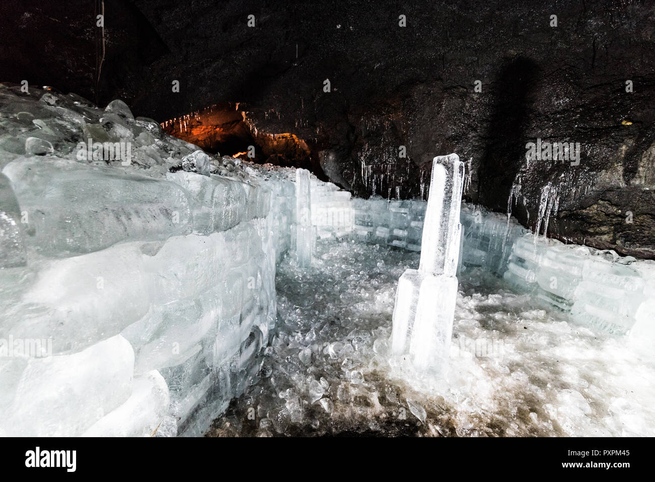 Entrance deep ice cave hi-res stock photography and images - Alamy