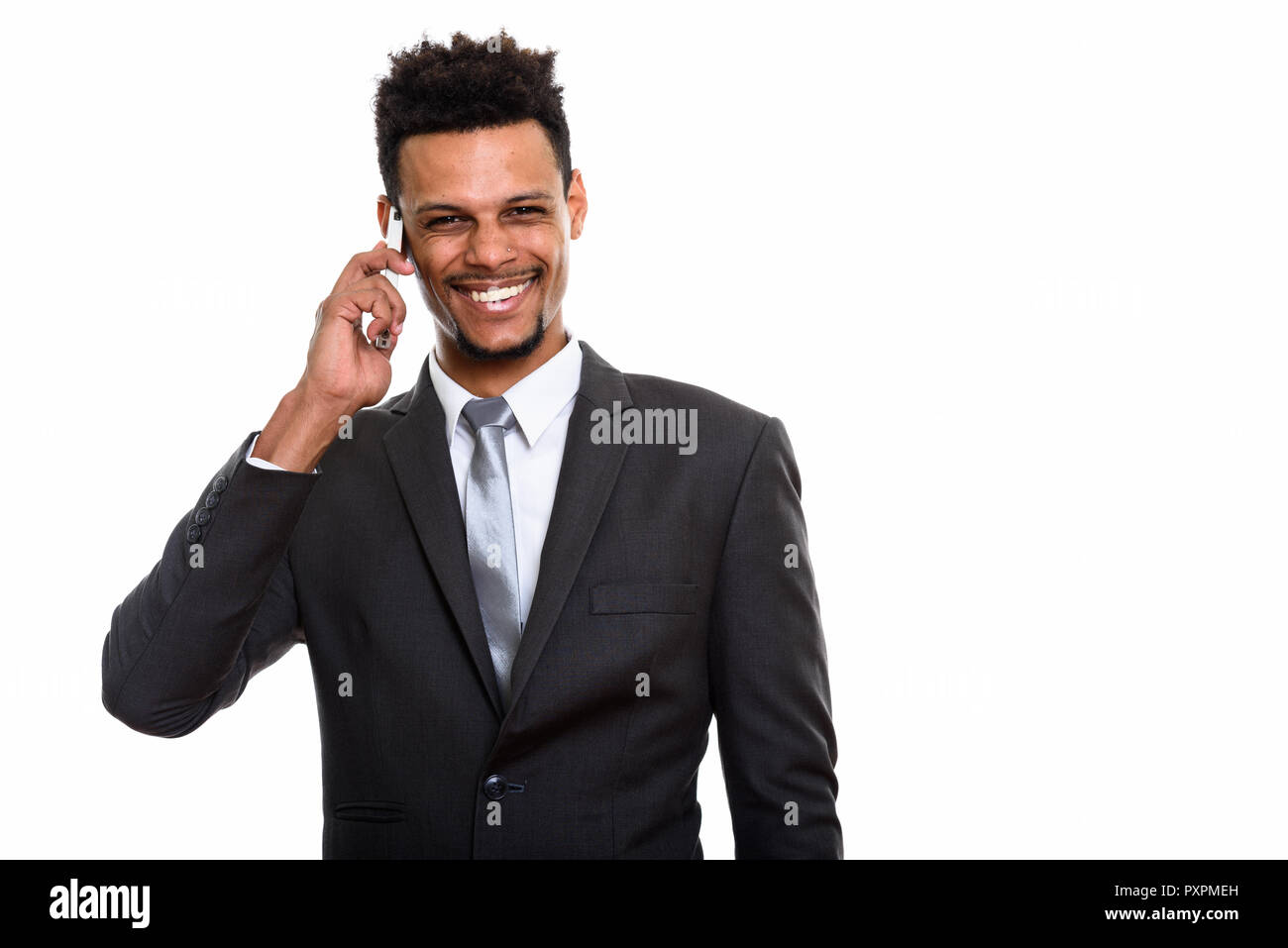 Happy business man talking on hi-res stock photography and images - Alamy