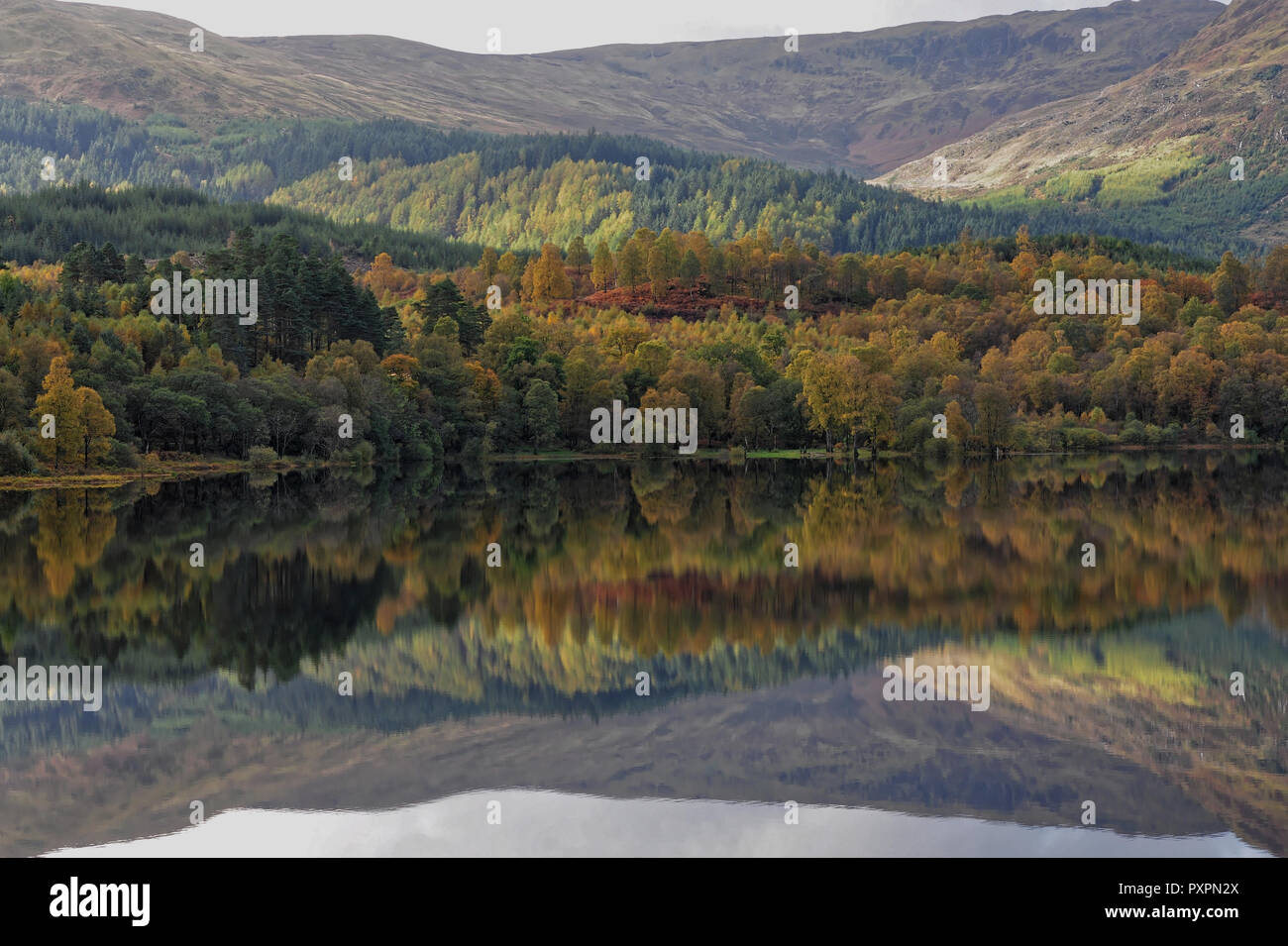 Loch achray reflection hi-res stock photography and images - Alamy
