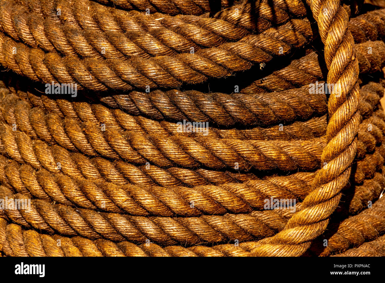 Closeup of ropes under the sunlight at daytime - cool for backgrounds ...