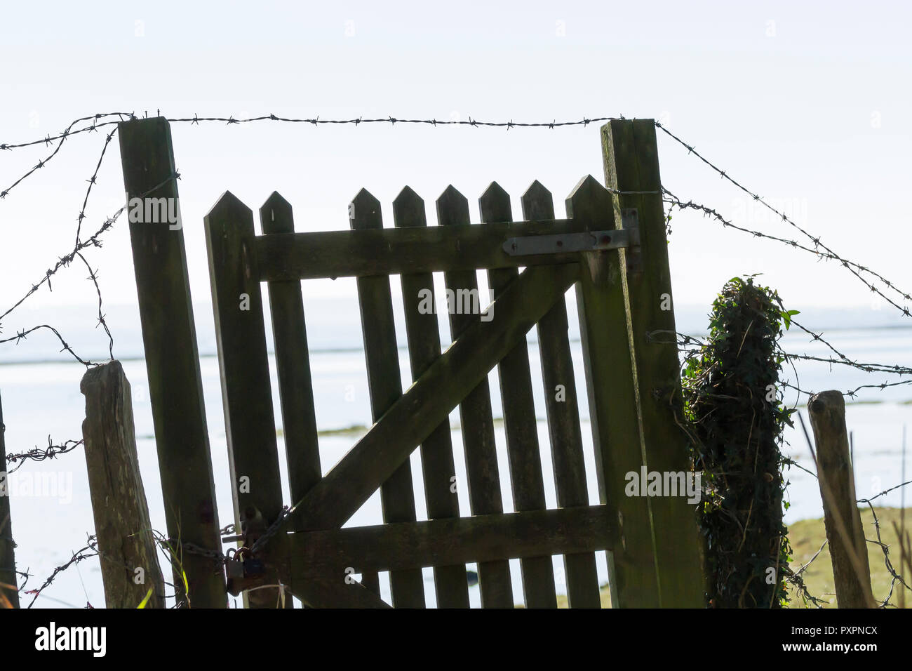 Barbed wire gate hi-res stock photography and images - Alamy