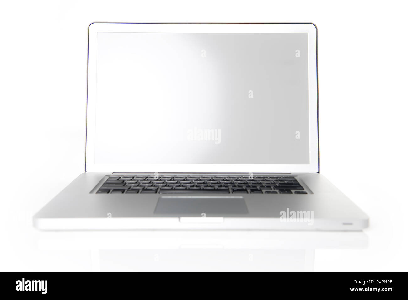 Laptop with white screen isolated on white background Stock Photo - Alamy