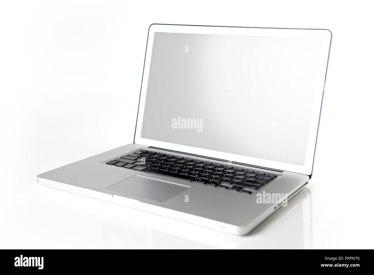 Laptop with white screen isolated on white background Stock Photo - Alamy