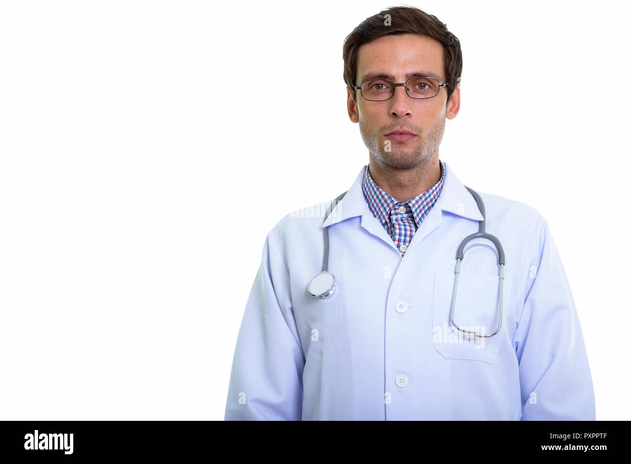 Doctor wearing lab coat stethoscope hi-res stock photography and images ...