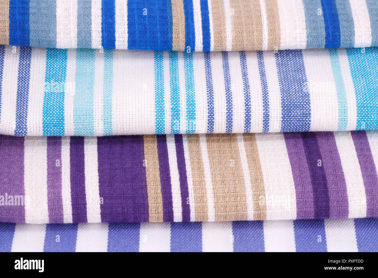 Colorful kitchen towels closeup picture Stock Photo - Alamy