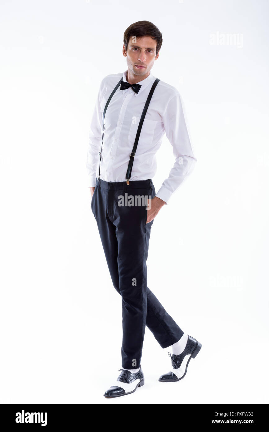 Man wearing suspenders hi-res stock photography and images - Alamy