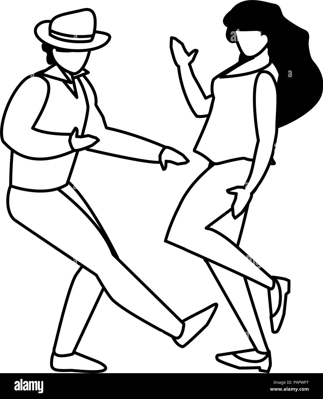 Salsa Dance Clipart Bw