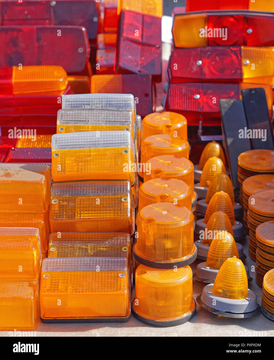 Amber lights signal equipment car parts Stock Photo - Alamy