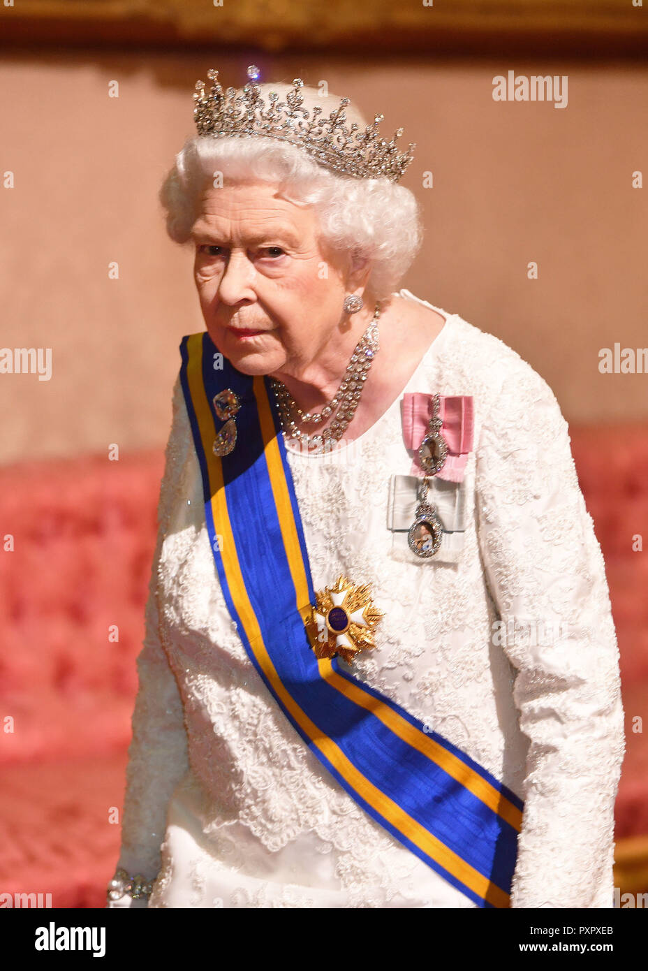Queen Elizabeth II during the State visit by King Willem-Alexander and ...