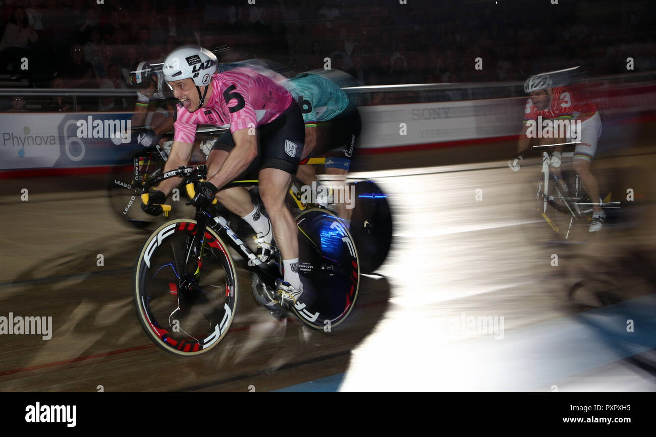 Alexander Spratt in the Keirin Final during day one of the Six Day ...