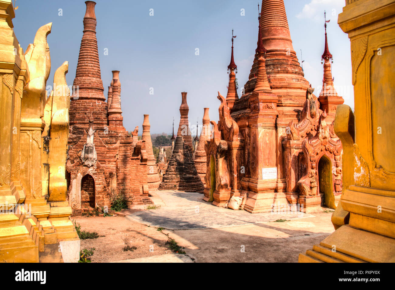 Ancient temple near Inle Lake, one of the top tourist attractions of ...