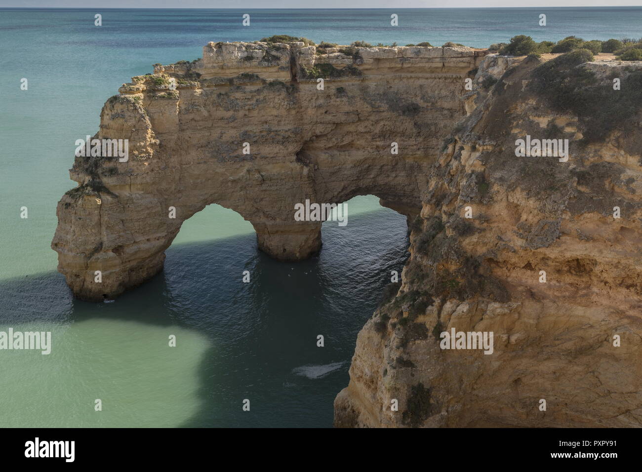 Beautiful eroding Miocene limestone cliffs and pinnacles between ...