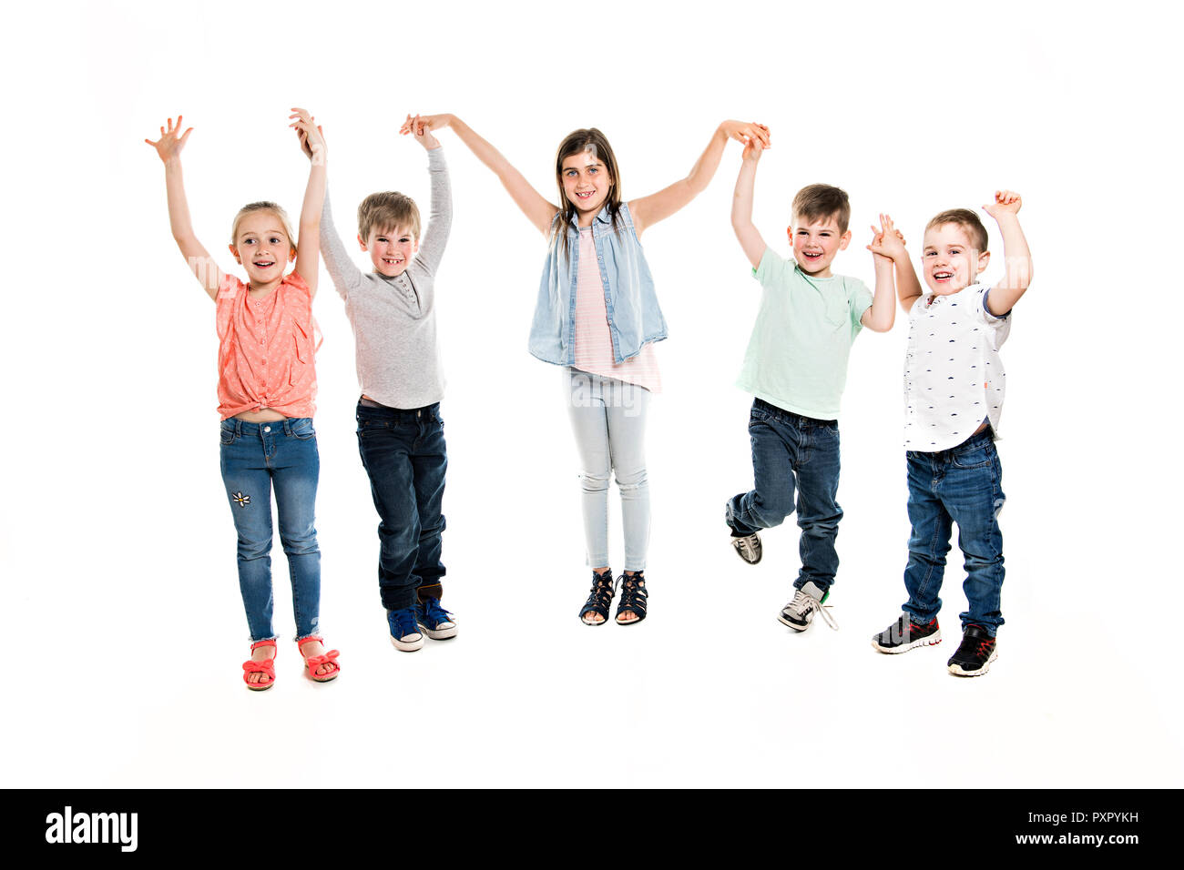 Five young children hi-res stock photography and images - Alamy