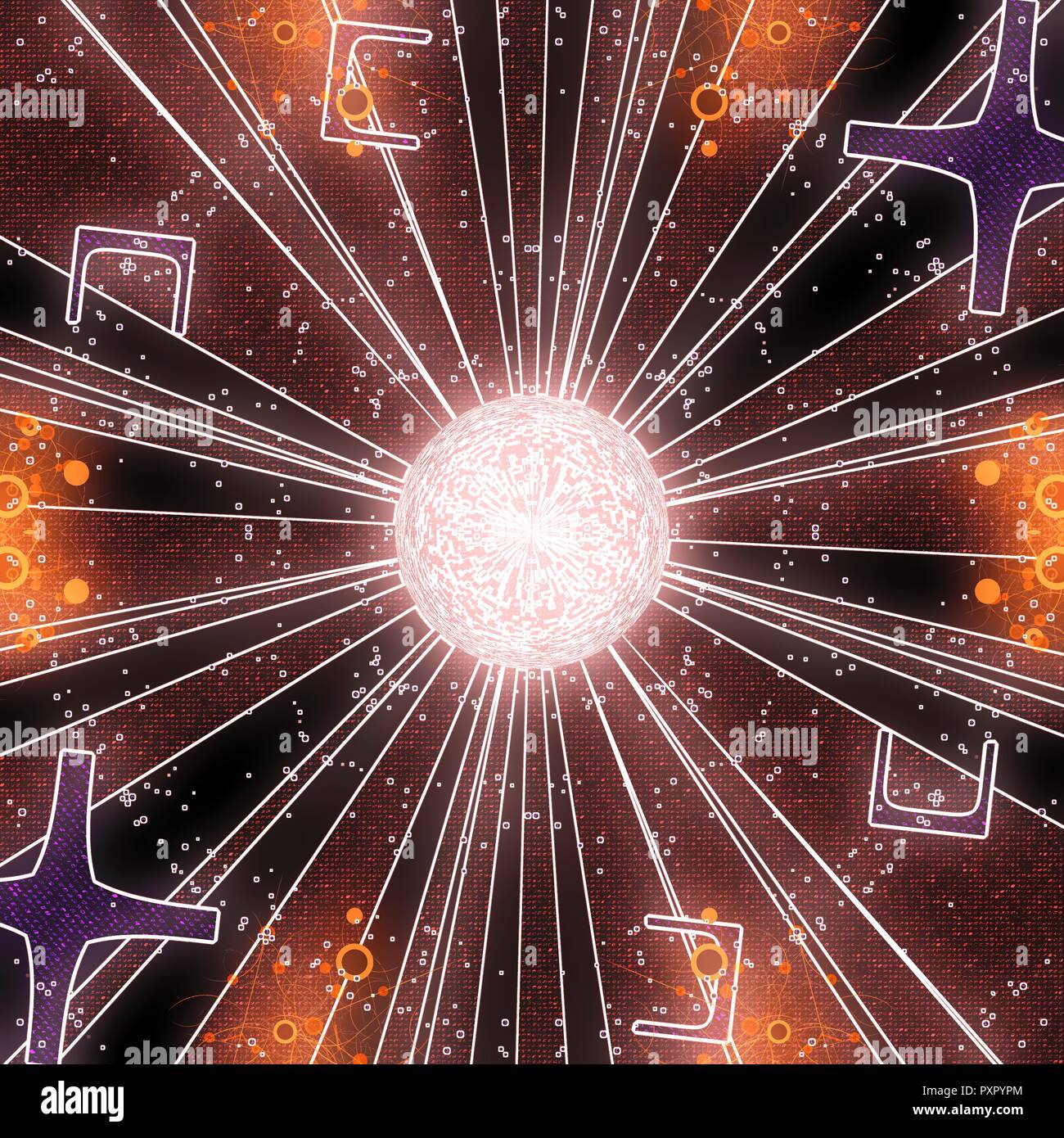 A colorful and vivid image with abstract Sacred Geometry. A psychedelic ...