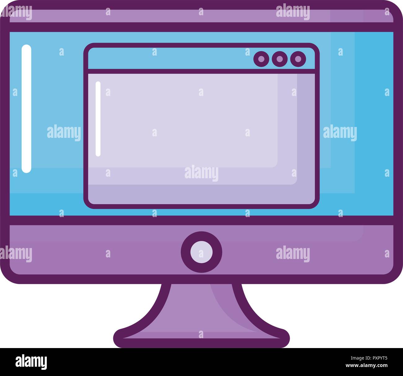 computer with web interface icon over white background, vector ...