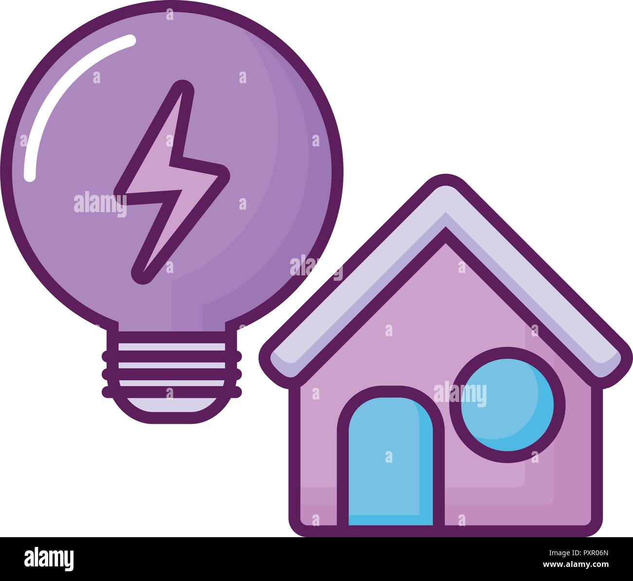 light bulb and house over white background, vector illustration Stock ...