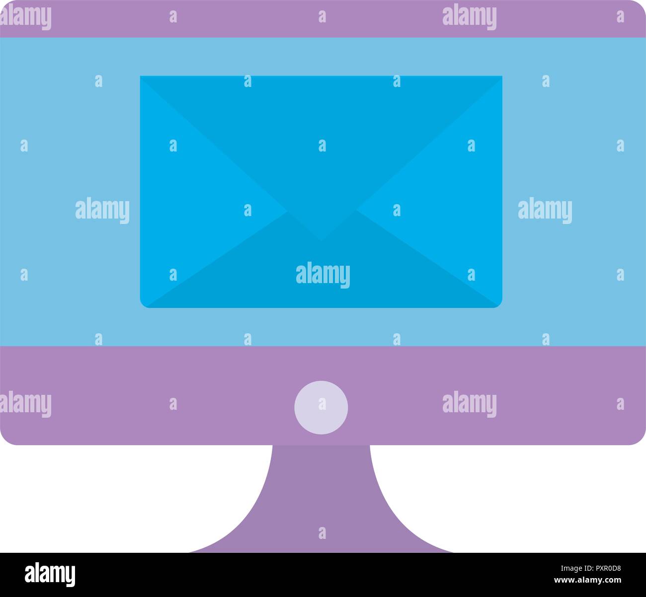 computer with folder icon over white background, vector illustration ...