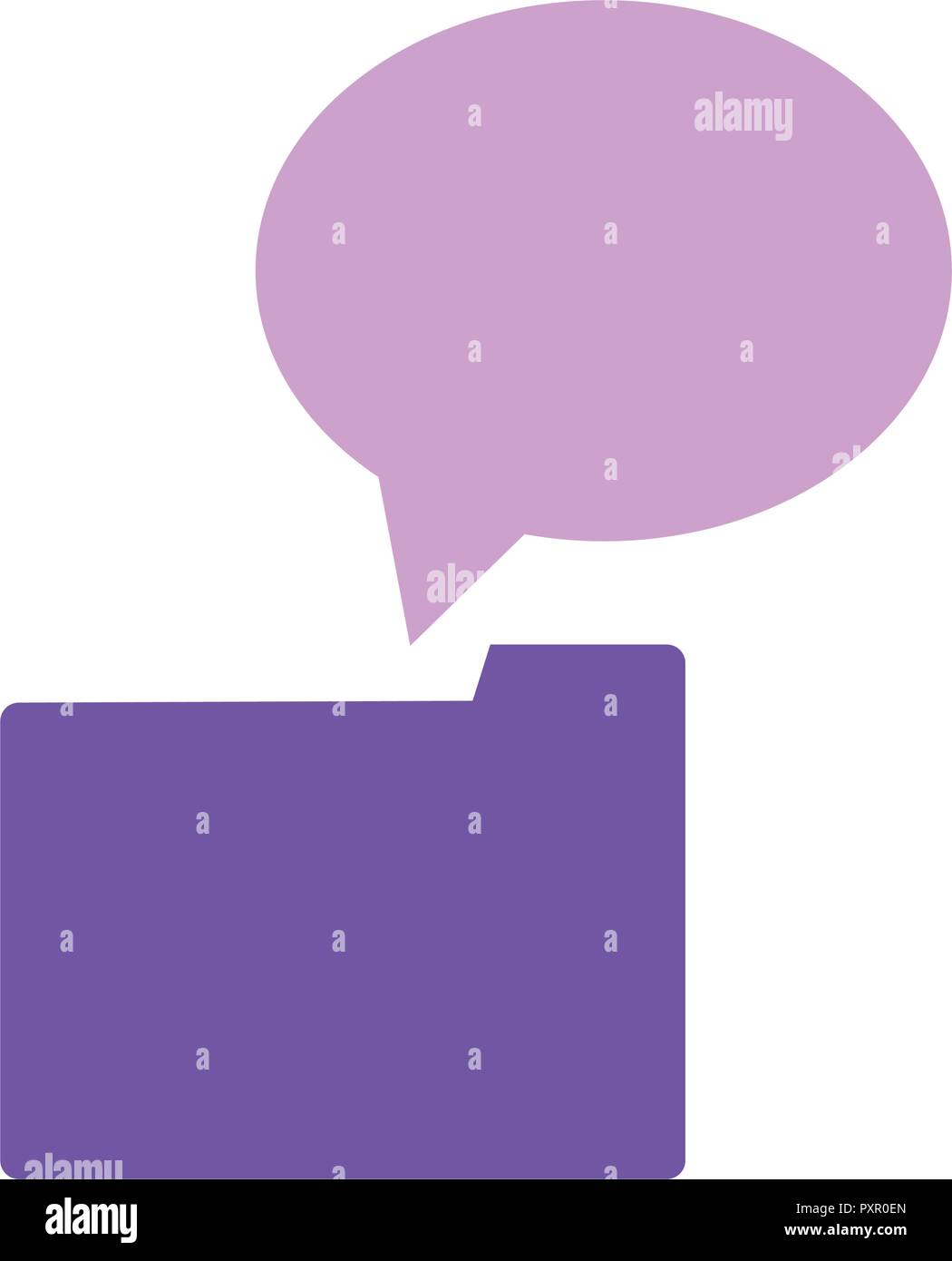 documents folder and speech bubble over white background, vector ...