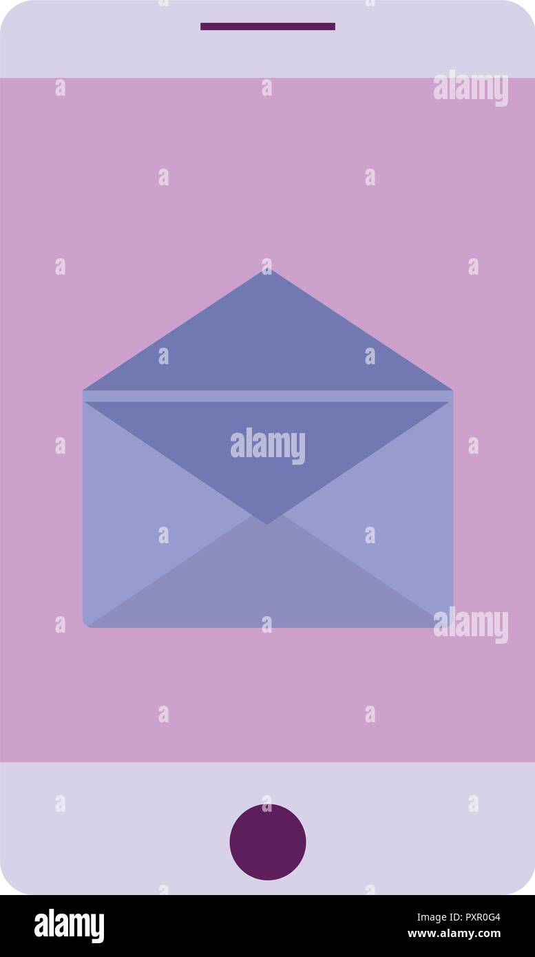cellphone and envelope icon over white background, vector illustration ...
