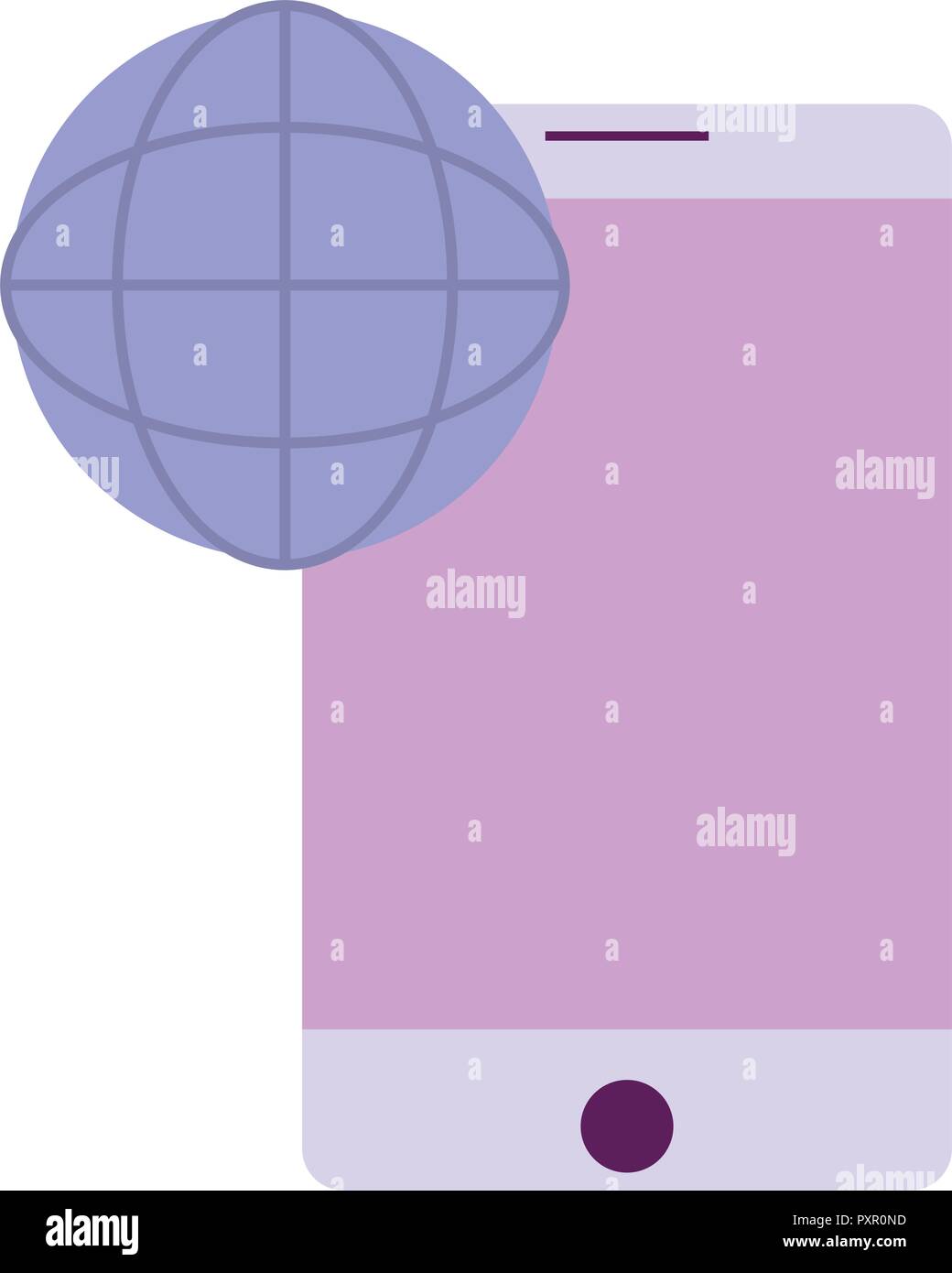 cellphone and global sphere over white background, vector illustration ...